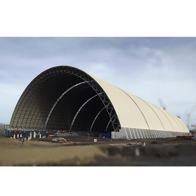 Steel Structure System Prefabricated Barrel Coal Storage Shed Frame ...