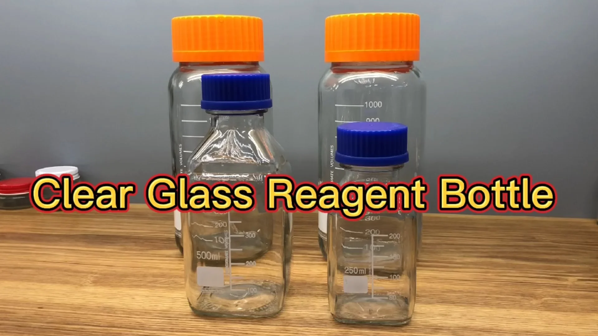 250ml 500ml Lab Graduated Square Reagent Glass Jar Container - Buy ...