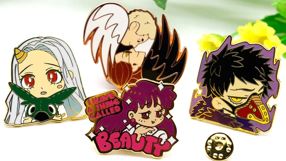 Custom Punk Goth Gothic Lapel Pin Badge Metal Enamel Cartoon Full Body ...