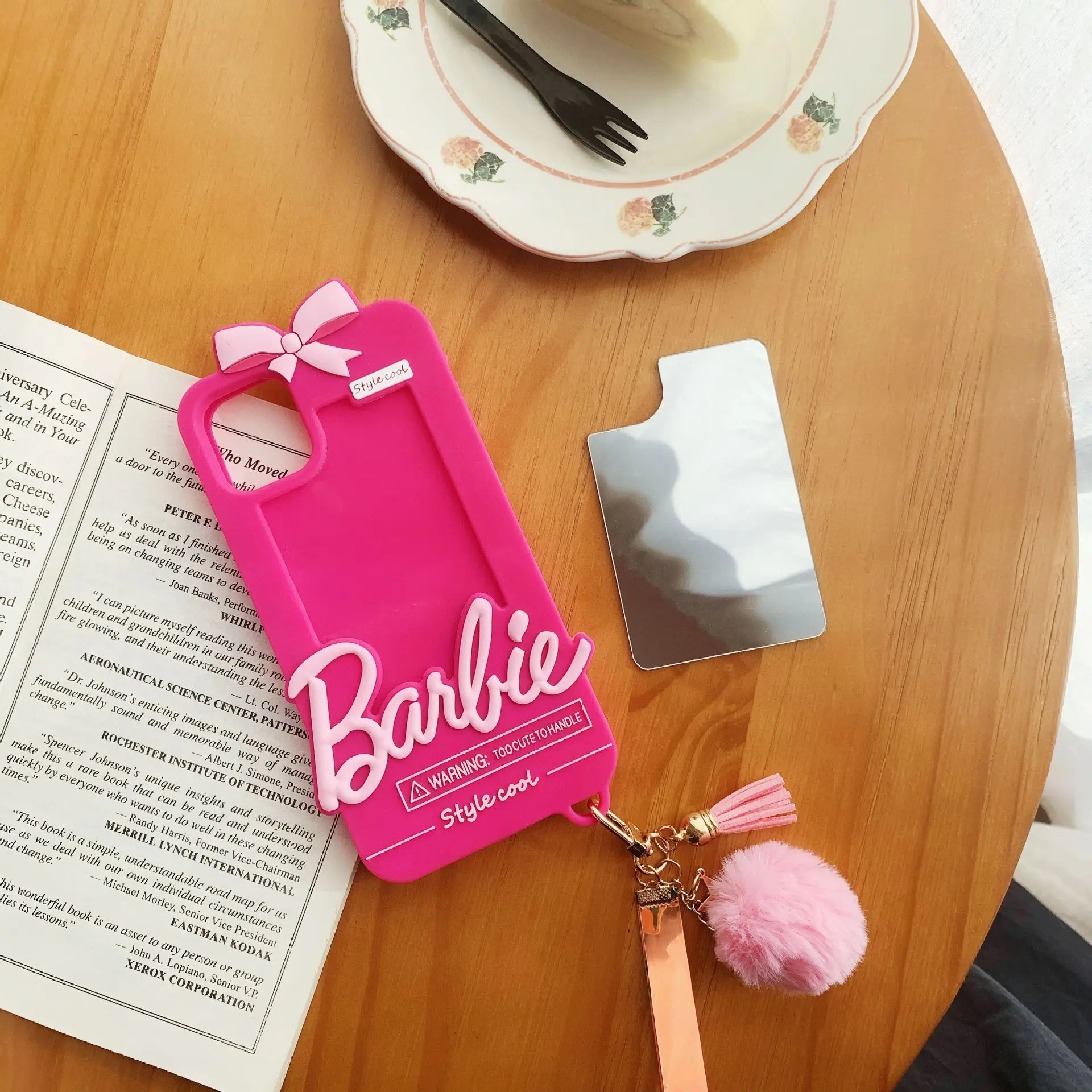Luxury Girl Lovely Pink Mirror Barbie Cell Phone Case For Phone 14 13 ...