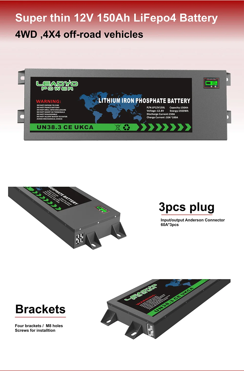 Ultra Thin RV Lithium Battery 12v150ah - Ideal for Off-roading