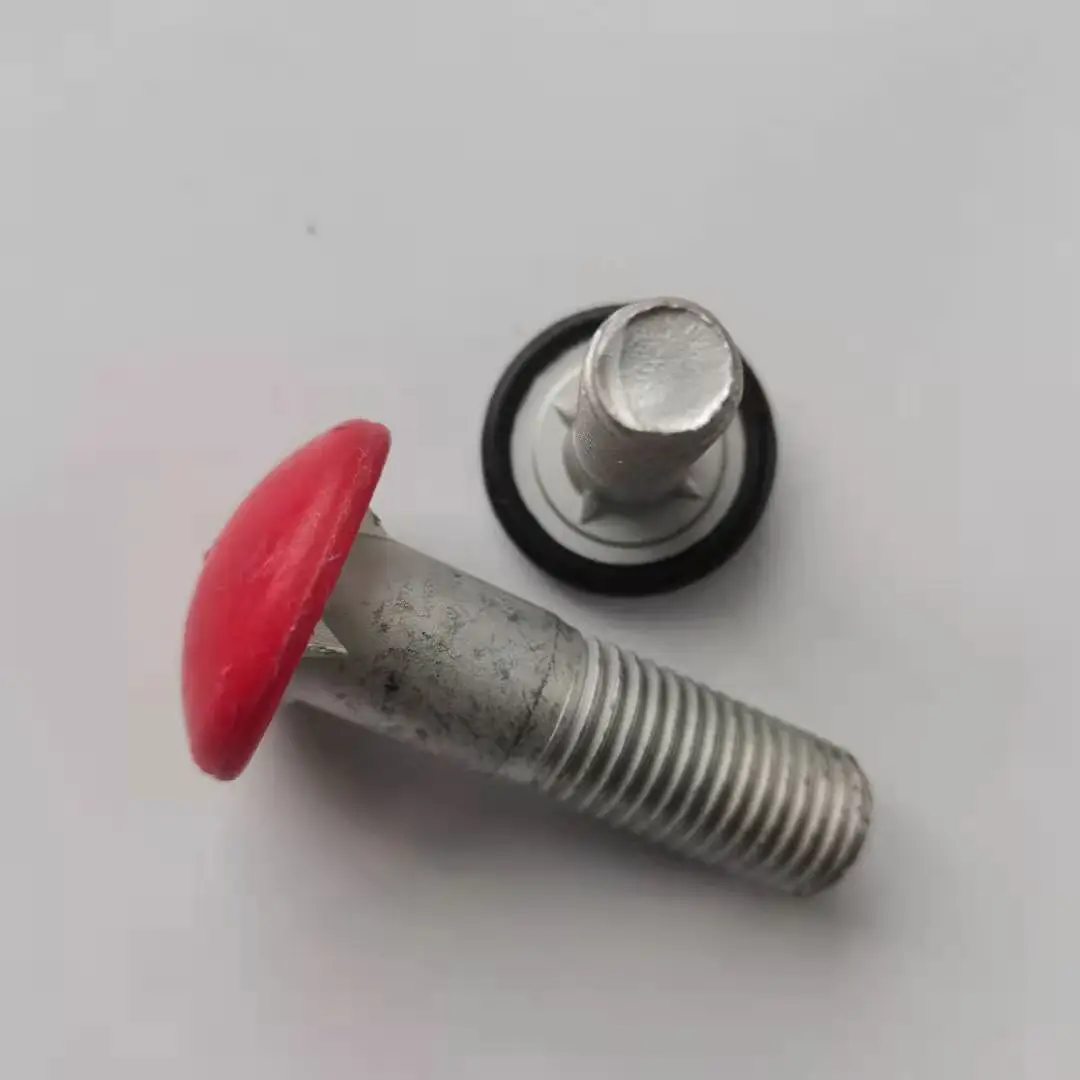 Plastic Capped Fin Neck Hot Dip Galvanized Silo Bolt / Guardrail Bolt ...