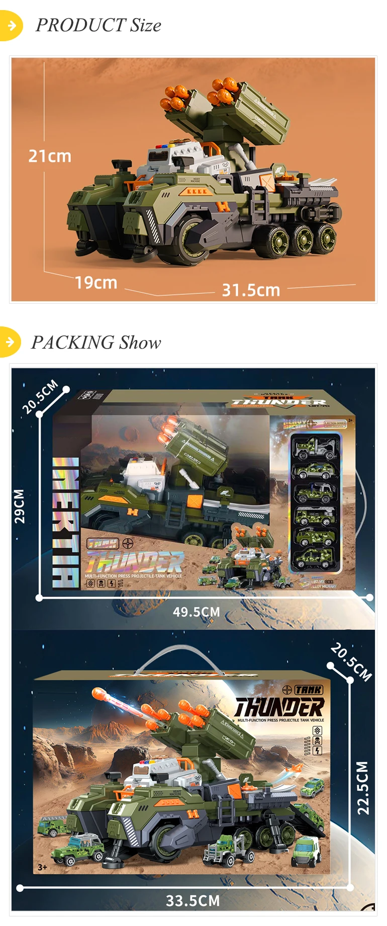 Simulation Storage tank Ejection Rocket Sliding Electric Toy Racing ...