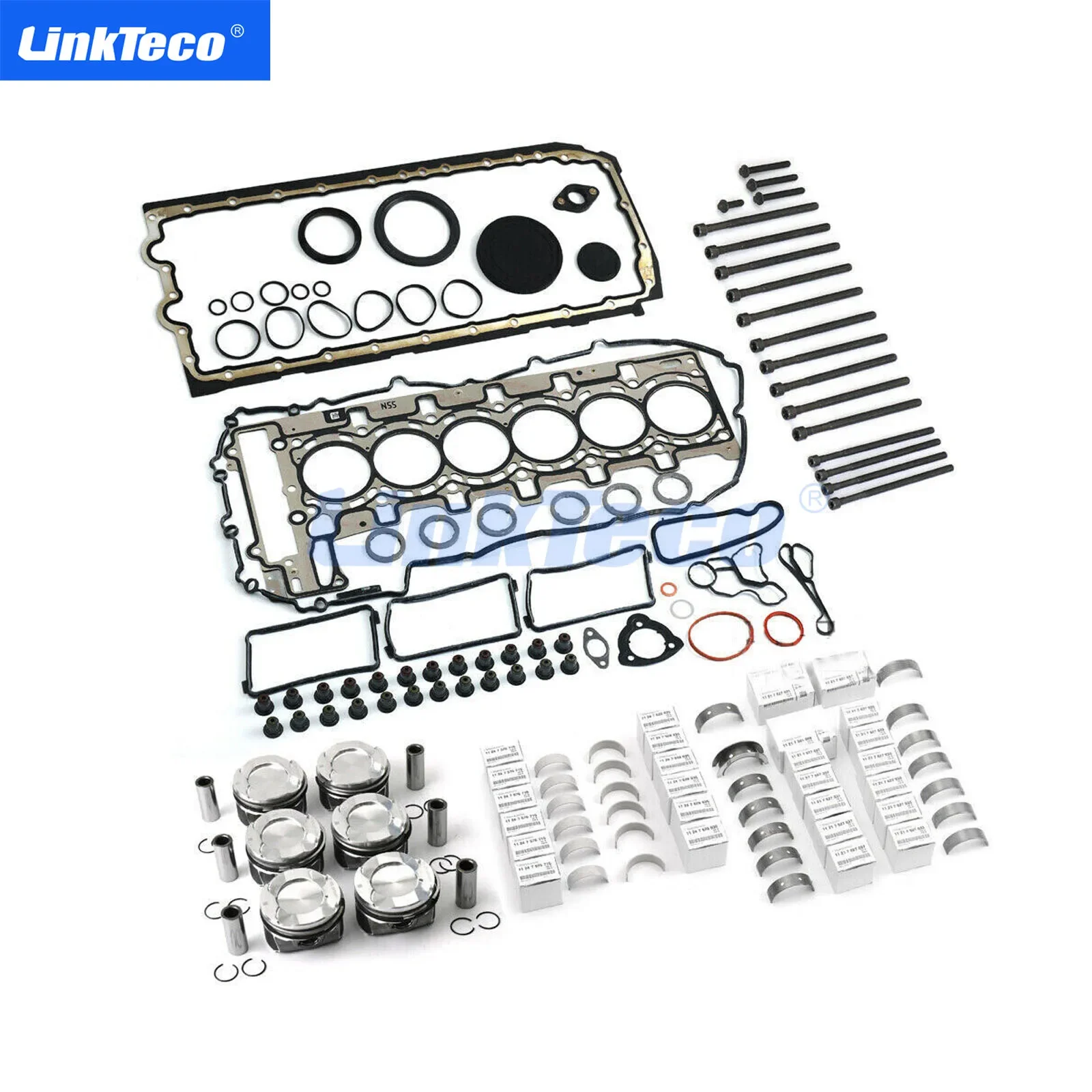 N55b30 Engine Overhaul Rebuild Set Timing Chain Kit Con Rod Crankshaft ...