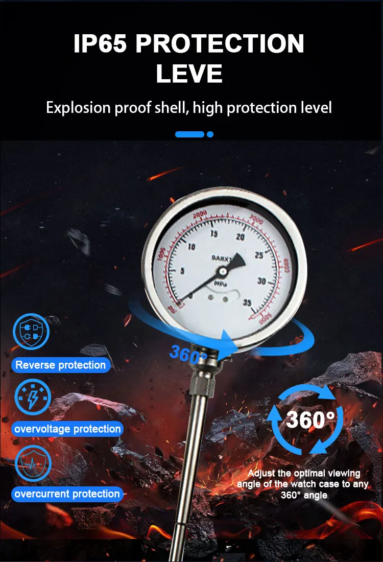 MPG 400C High Temperature Mechanical Pressure Gauge 2000bar High ...