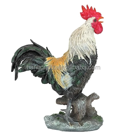 Resin Farm Rooster Graffiti Rooster Statue Statue Farm Garden Statue ...