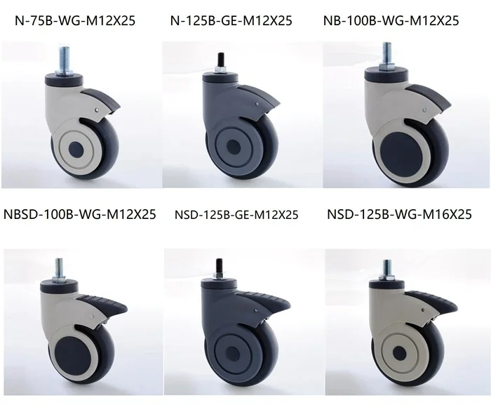Swivel Central Locking Caster,Medical Oil And Chemical Resistance ...