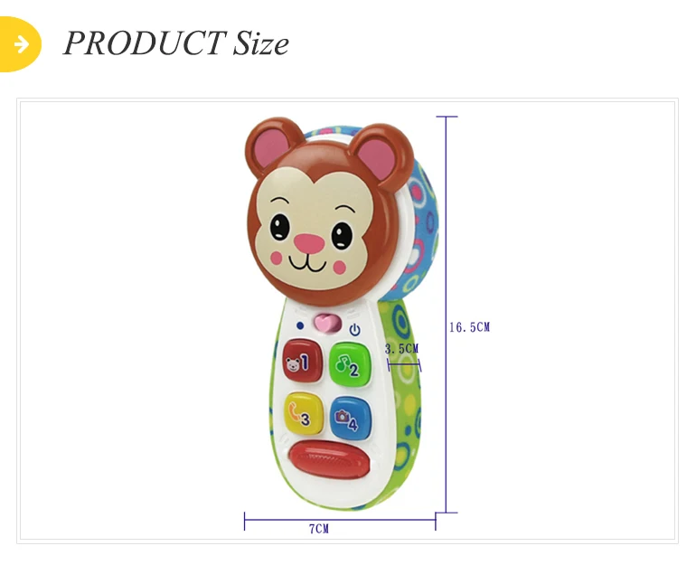 Cartoon Animals Mobile Set 6 Month+ Play Musical Baby Toys Phone - Buy ...