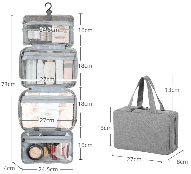 Waterproof Wet and Dry Separation Folding Makeup Pouch Cosmetic Bags ...