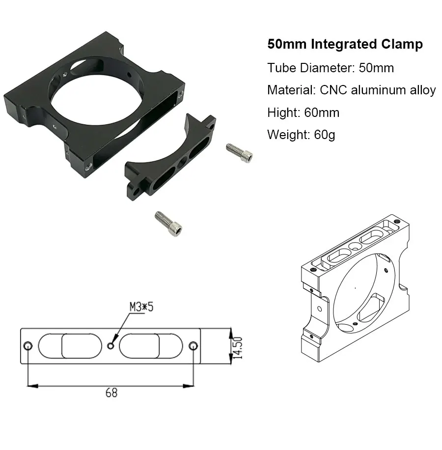 JMRRC 50mm Pipe Clamp - Secure Drone Landing Gear Mounting
