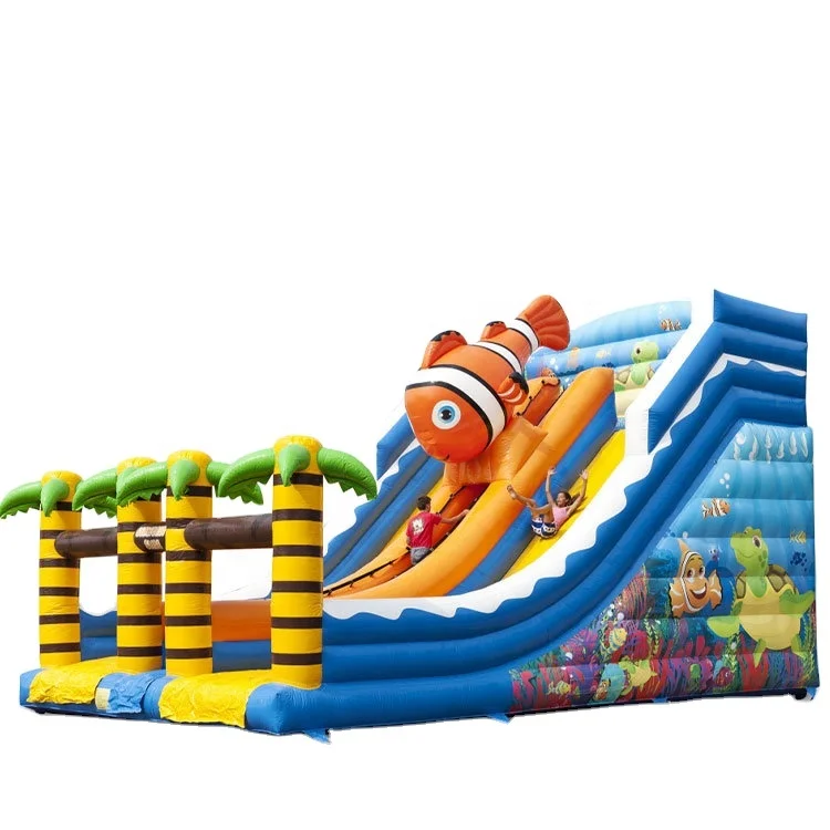 Nemo Fish Ocean Fish Slide Bouncy House Inflatable Bouncer With Slide ...