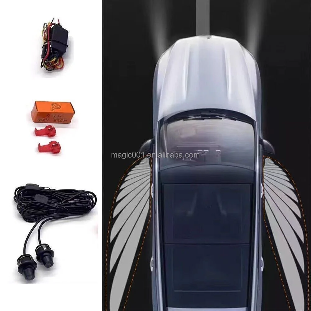 Factory Direct Sale Car Modified Led Angel Wings Warning Front Welcome ...