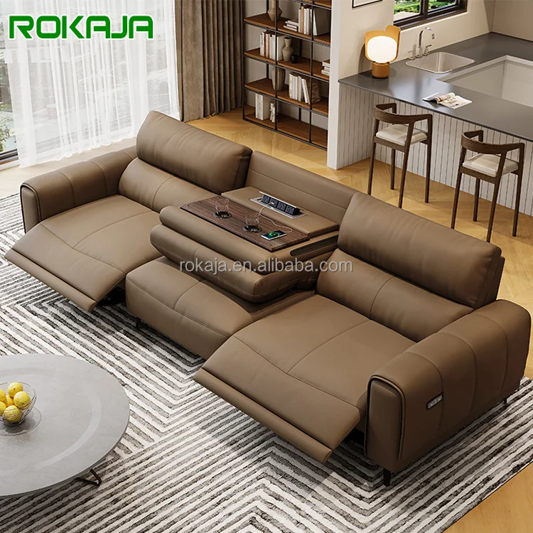 Luxury Space Electric Cabin Sofa Set Adjustable Leather Electric Sofa ...