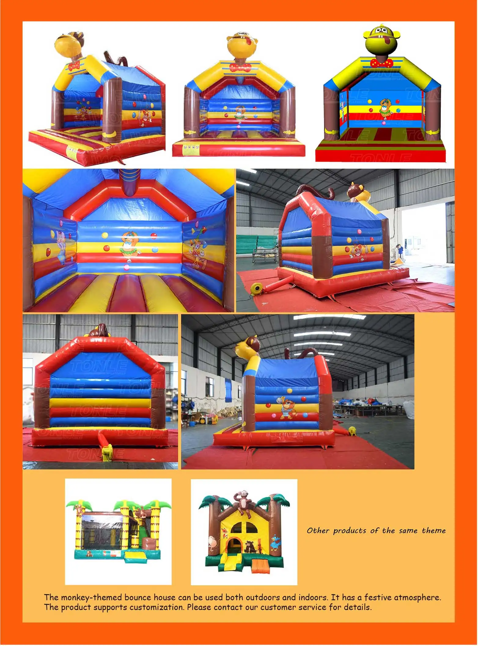 Animal Theme Monkey Bouncy Castle Bounce House For Kids - Buy ...