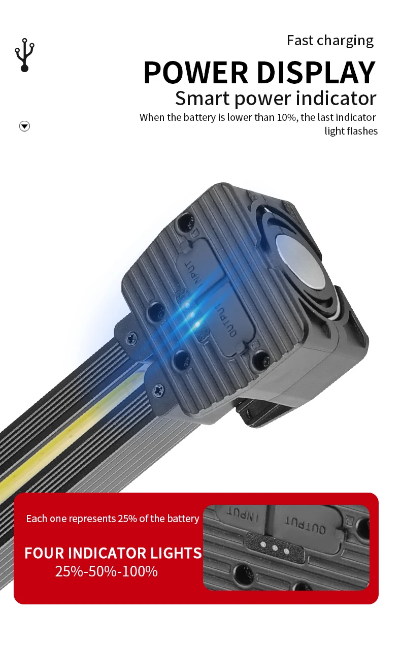 Portable Work Lights Double Side LED Wide Beam Range Flashlight 90 ...