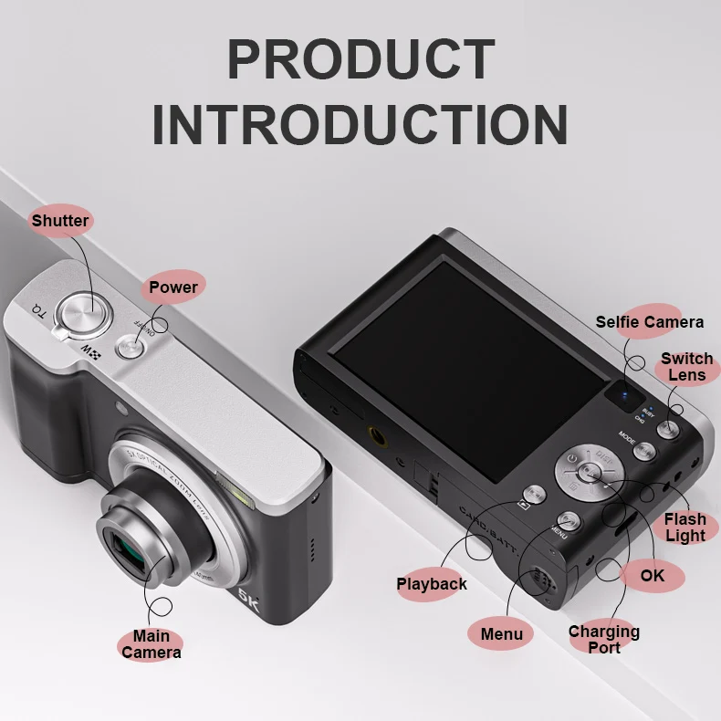 2024 New Compact Portable Optical Digital Camera Camcorder Optical Zoom ...