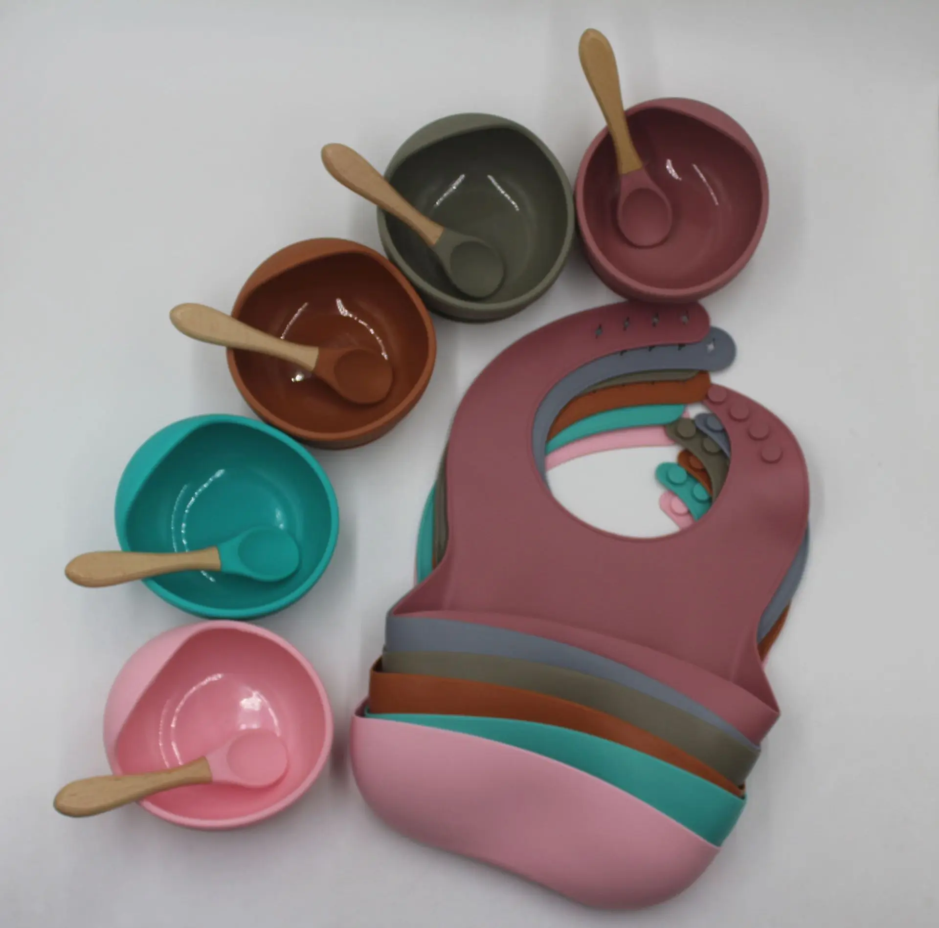 Children Dinnerware Baby Silicone Feeding Set Kids Tableware Suction ...
