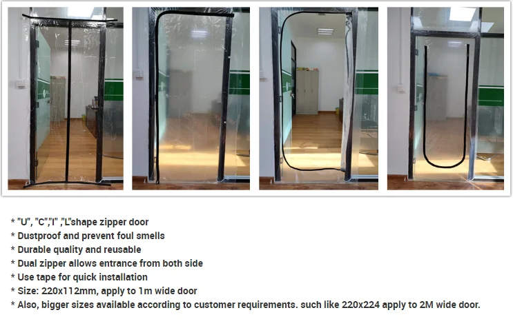 Temporary Plastic Dust Protection Doors for Construction