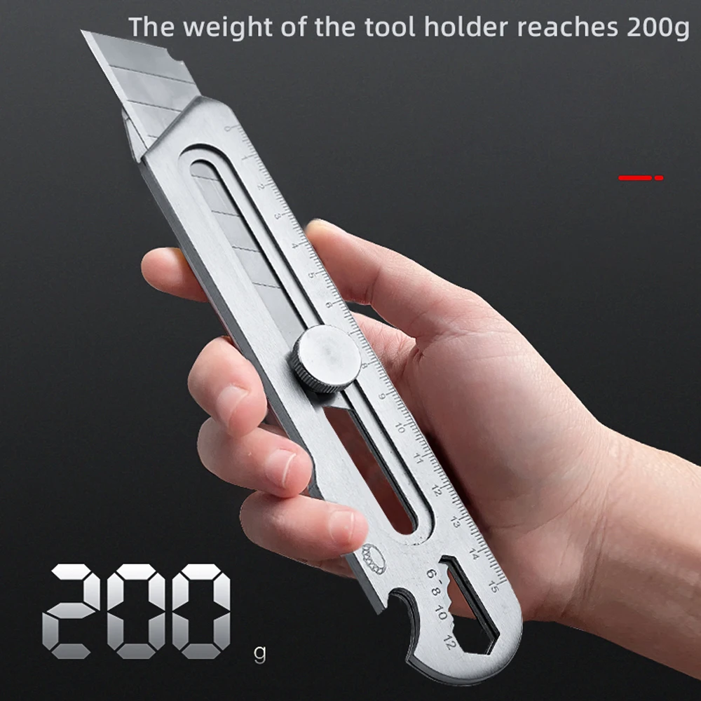 All-metal Utility Knife with 6-in-1 Multi-Function Knob