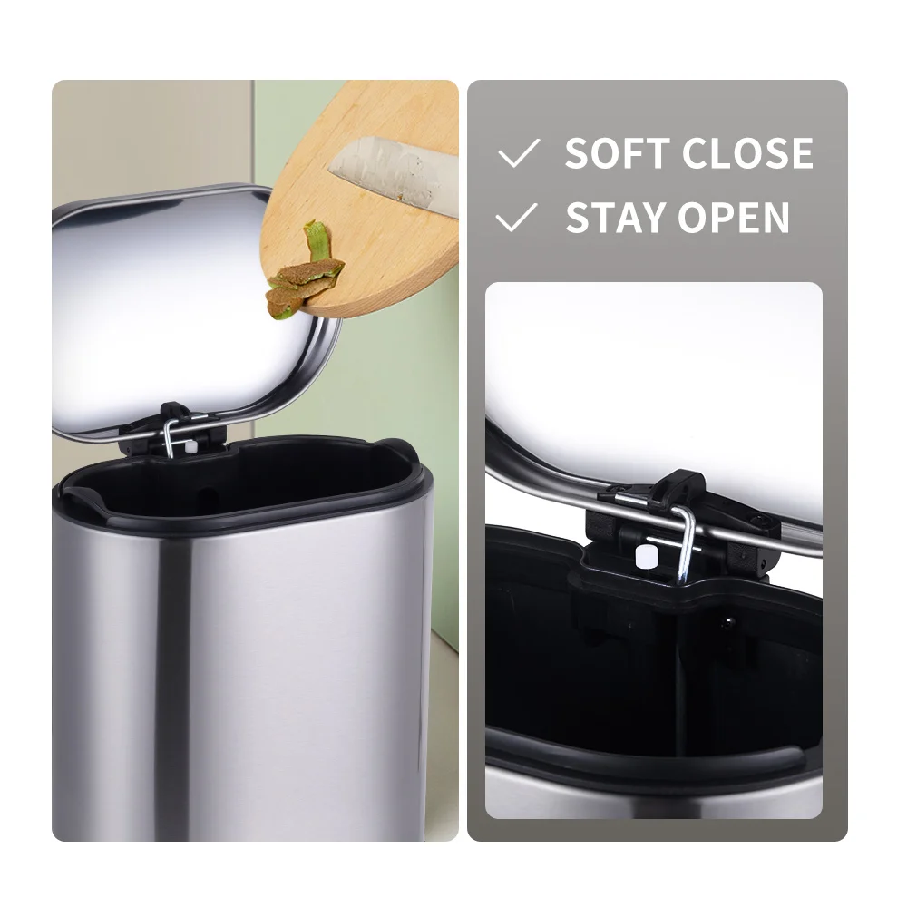 High Quantity Dustbin Kitchen 5L Runway Shape Garbage Bin Stainless ...