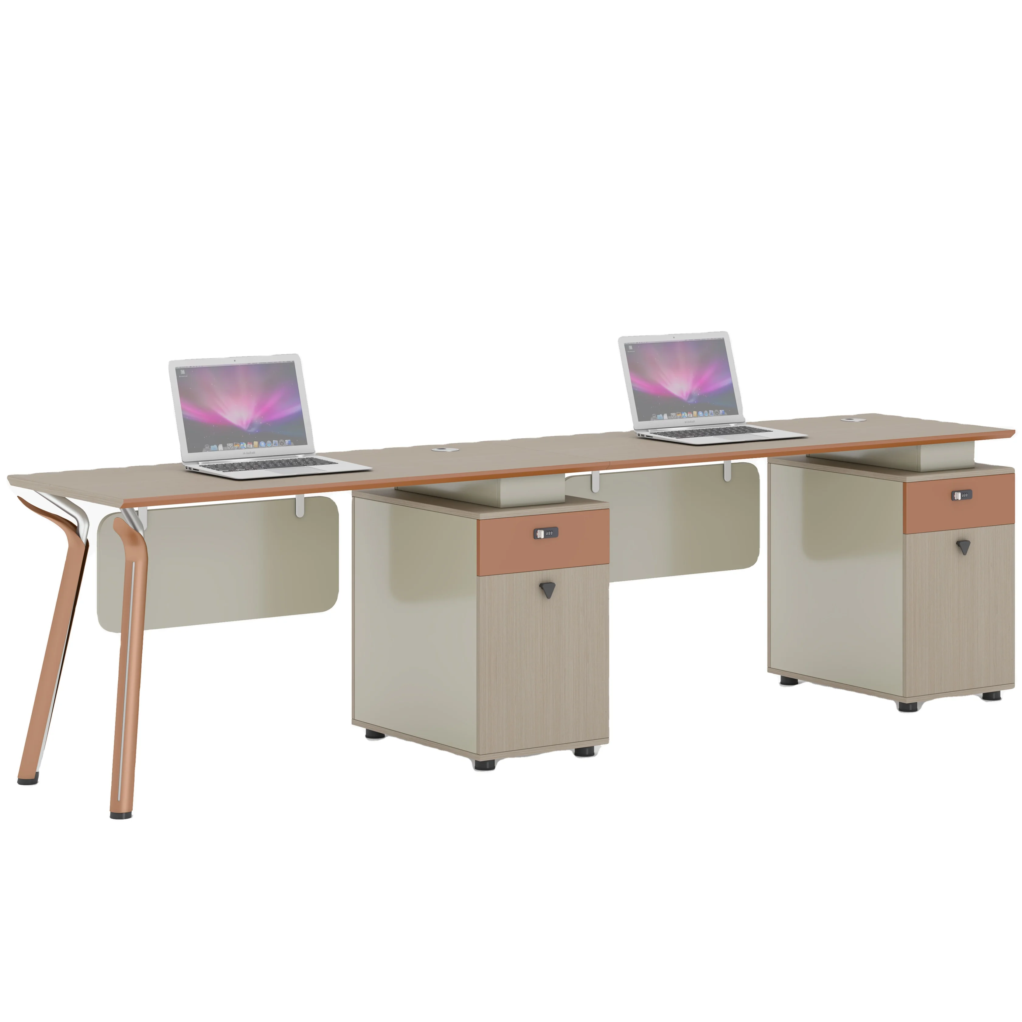 Fashion Dreamlike Maple Wood Series Wooden Office Duo Seats Staff Desks ...