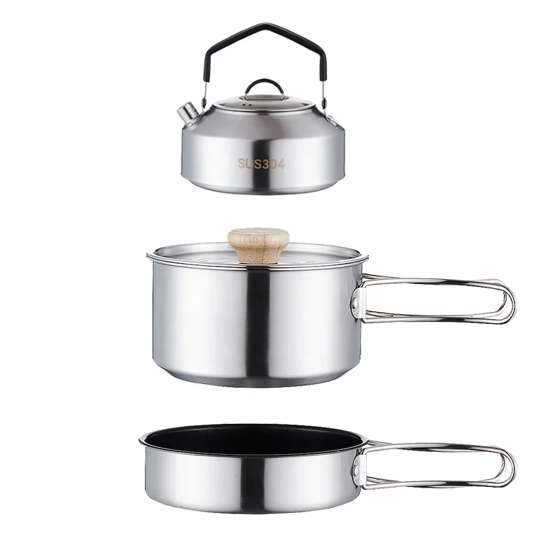 Wholesale Stainless Steel Camping Cookware Set Portable Outdoor ...