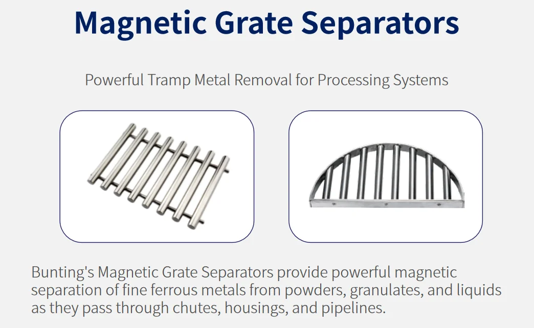 High 14000 Gauss Magnetic Grate Separators For Metal Fragment Removal ...