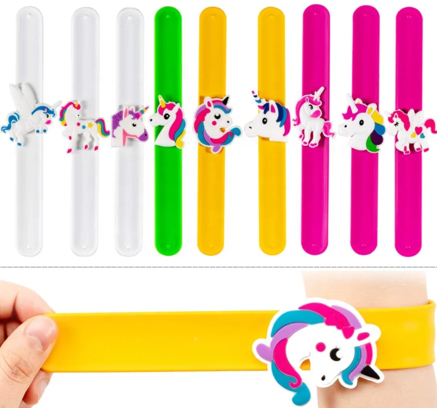 Oksilicone Kids Birthday Party Slap Bracelet Christmas Wristband Flip Sequin Slap Band Unicorn ...
