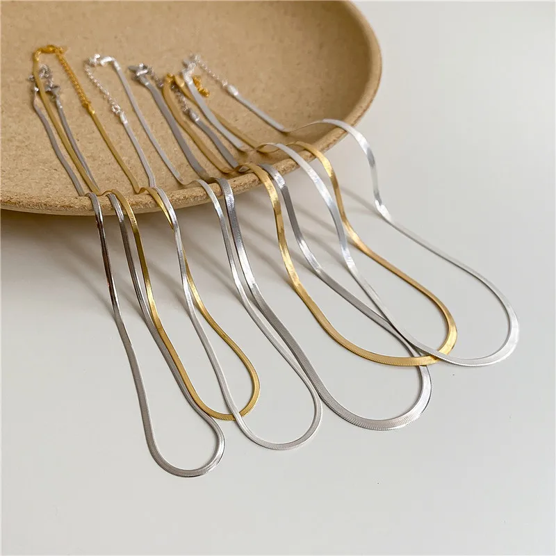 Carline Topsale 925 Sterling Silver Gold Women's Blade Link Chain ...