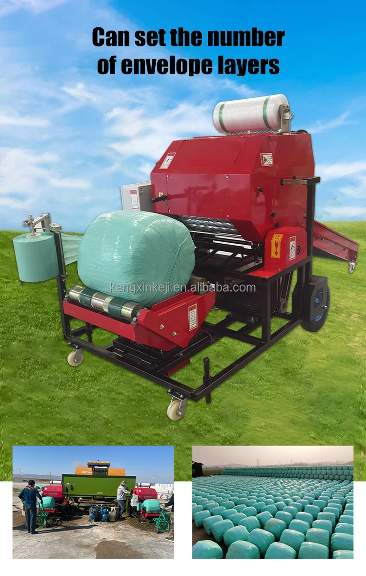 Mini Walk Behind Bale Corn Silage Packing Machine Hay Baler Walking ...