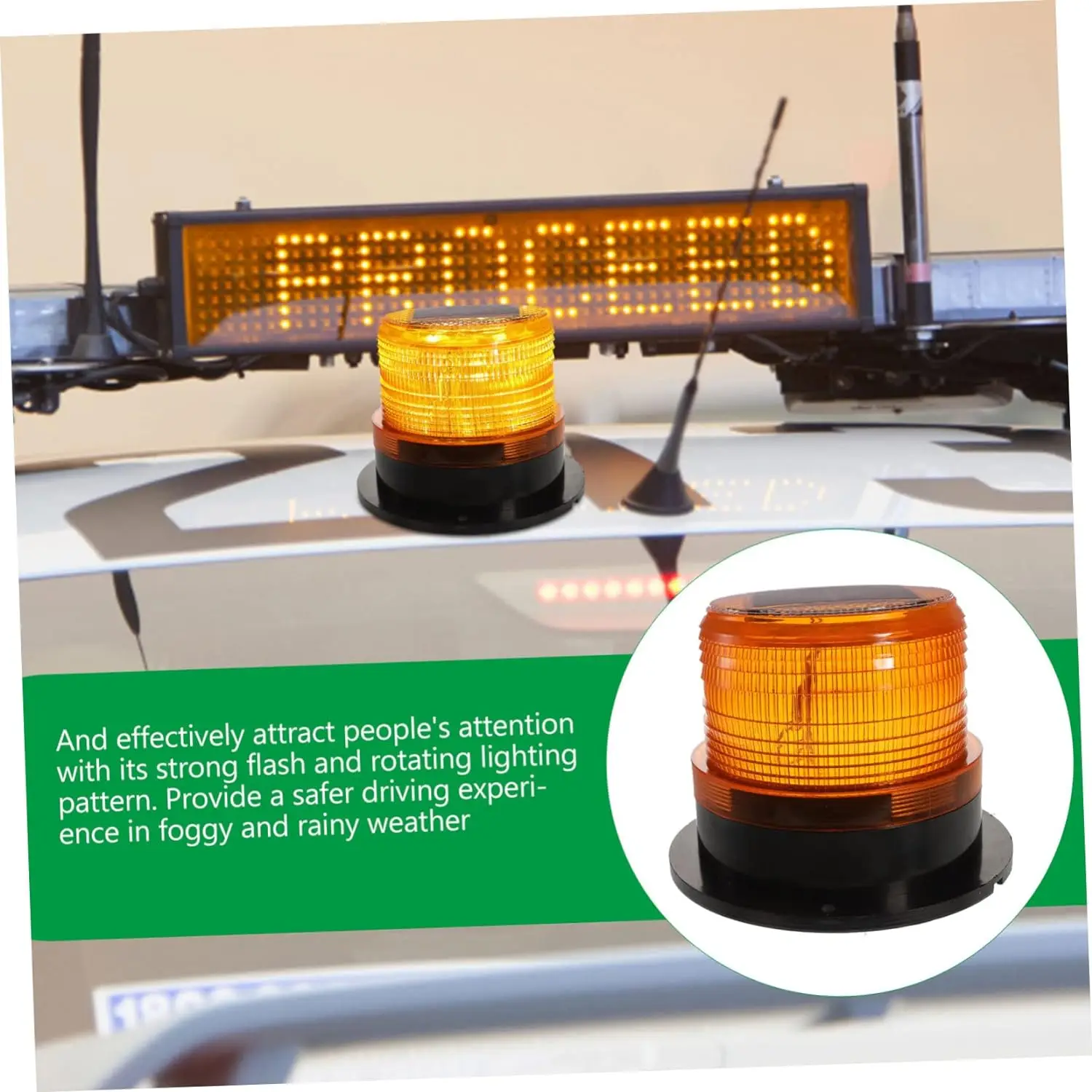 Roof Solar Warning Light Led Strobe Light Vehicle Emergency Flashlight ...