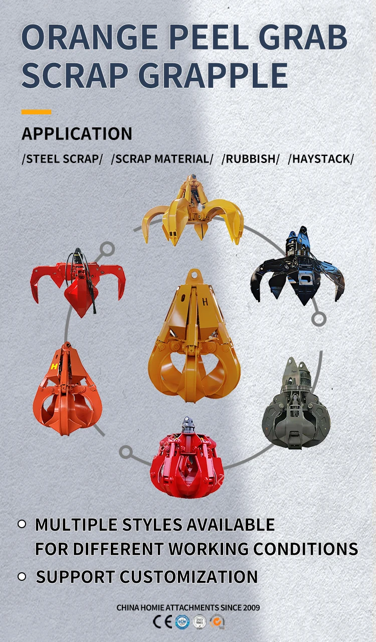 HOMIE Orange Peel Grapple Heavy Duty Multi 5 Peels Grapple| Alibaba.com