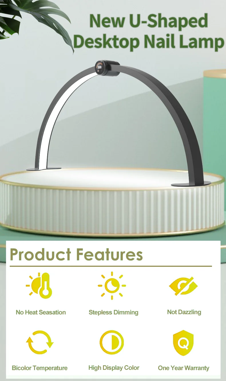 Professional Customized Ui Smart Display Cure Dual Manicure Table Light ...