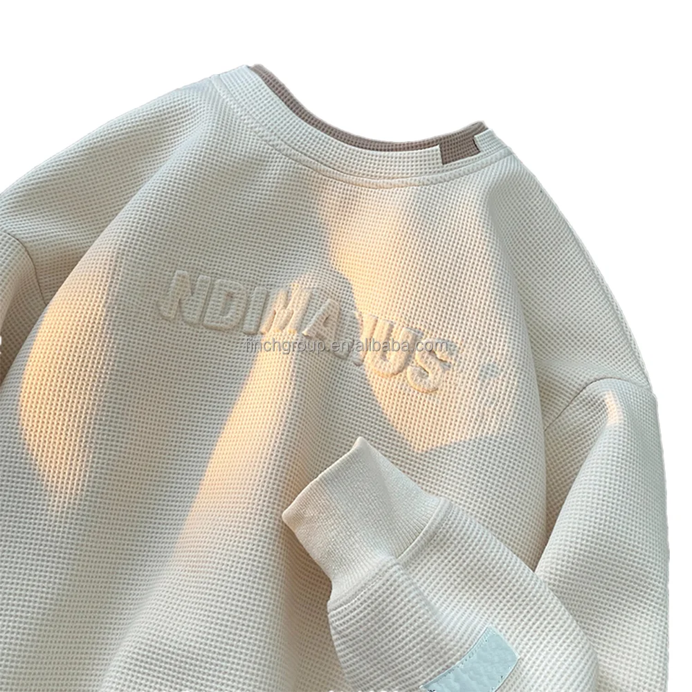 Finch Garment Waffle Knit Unisex Crewneck Sweatshirt Men Pullover High ...