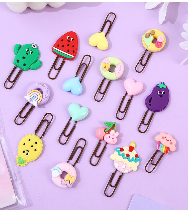 Cute Cartoon Mini Paper Clip Bookmark - Creative Metal Fun