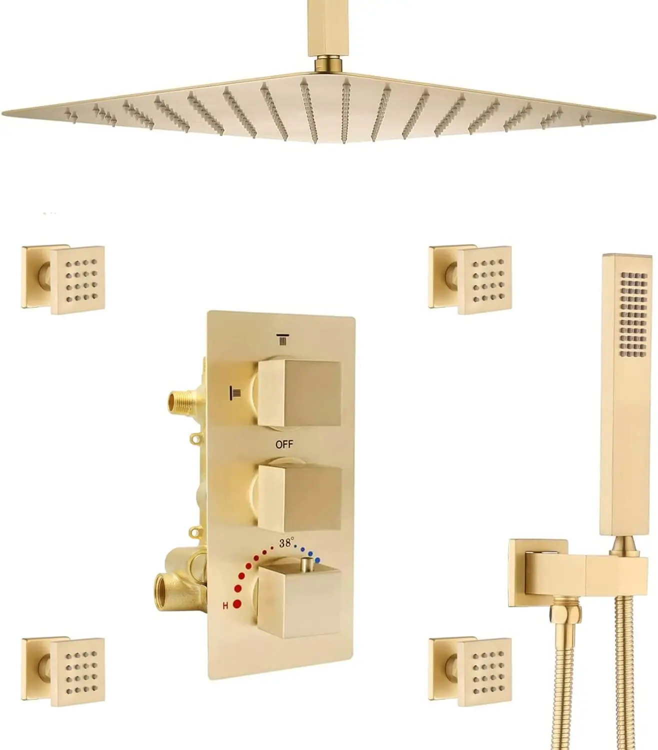 Thermostatic Faucets Sets Complete Rough-in Valve Body Shower System ...