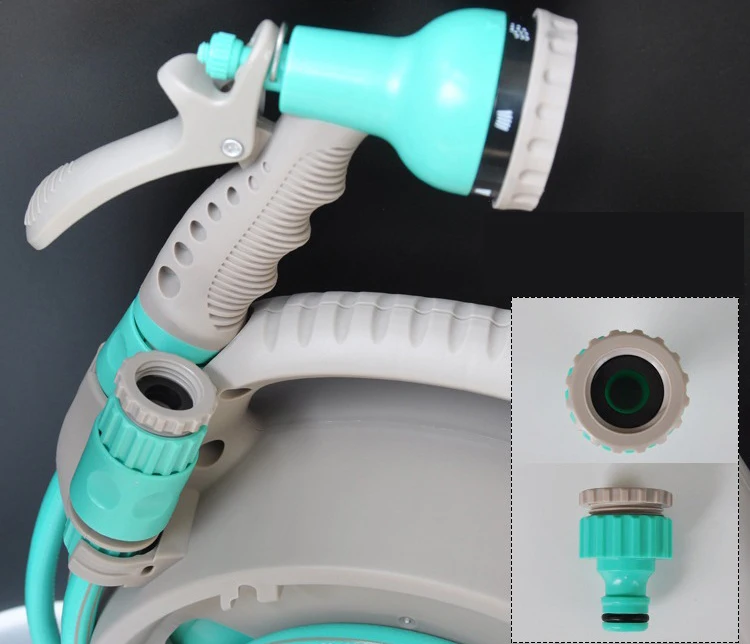 Mini Portable Garden Hose Reel Cart with Water Spray Gun