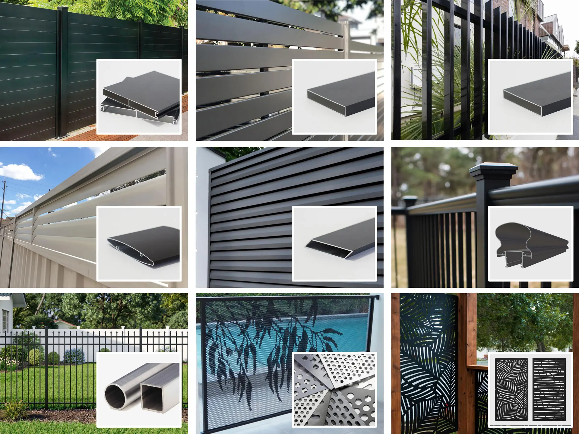 Aluminum Fence Post Column Slats System - Durable & Eco-friendly