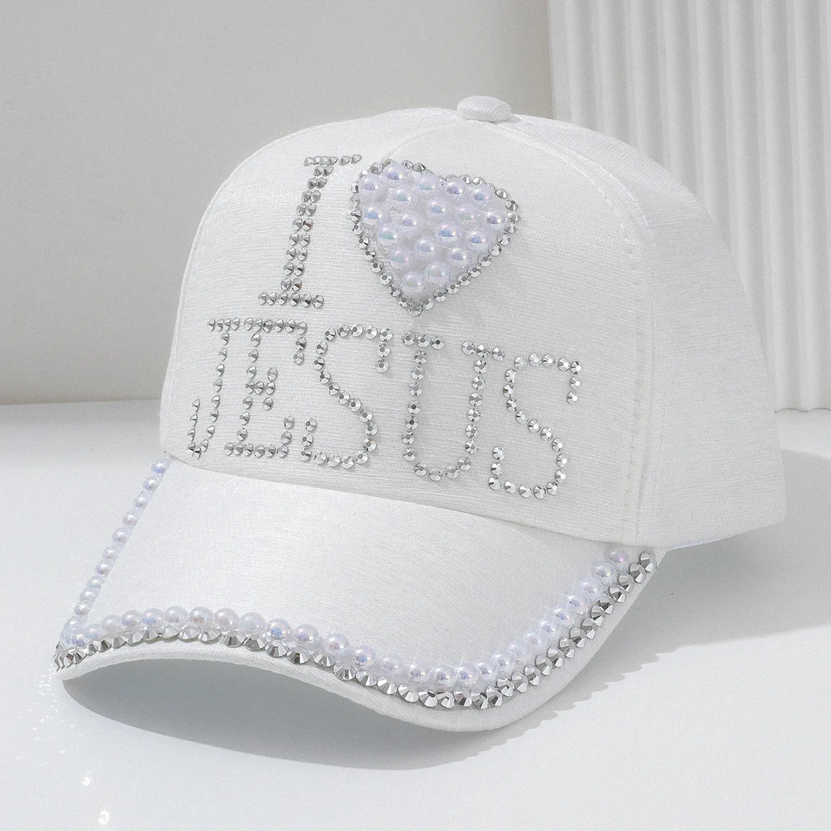 Women's Baseball Caps with Jesus Stones Bling Rhinestones