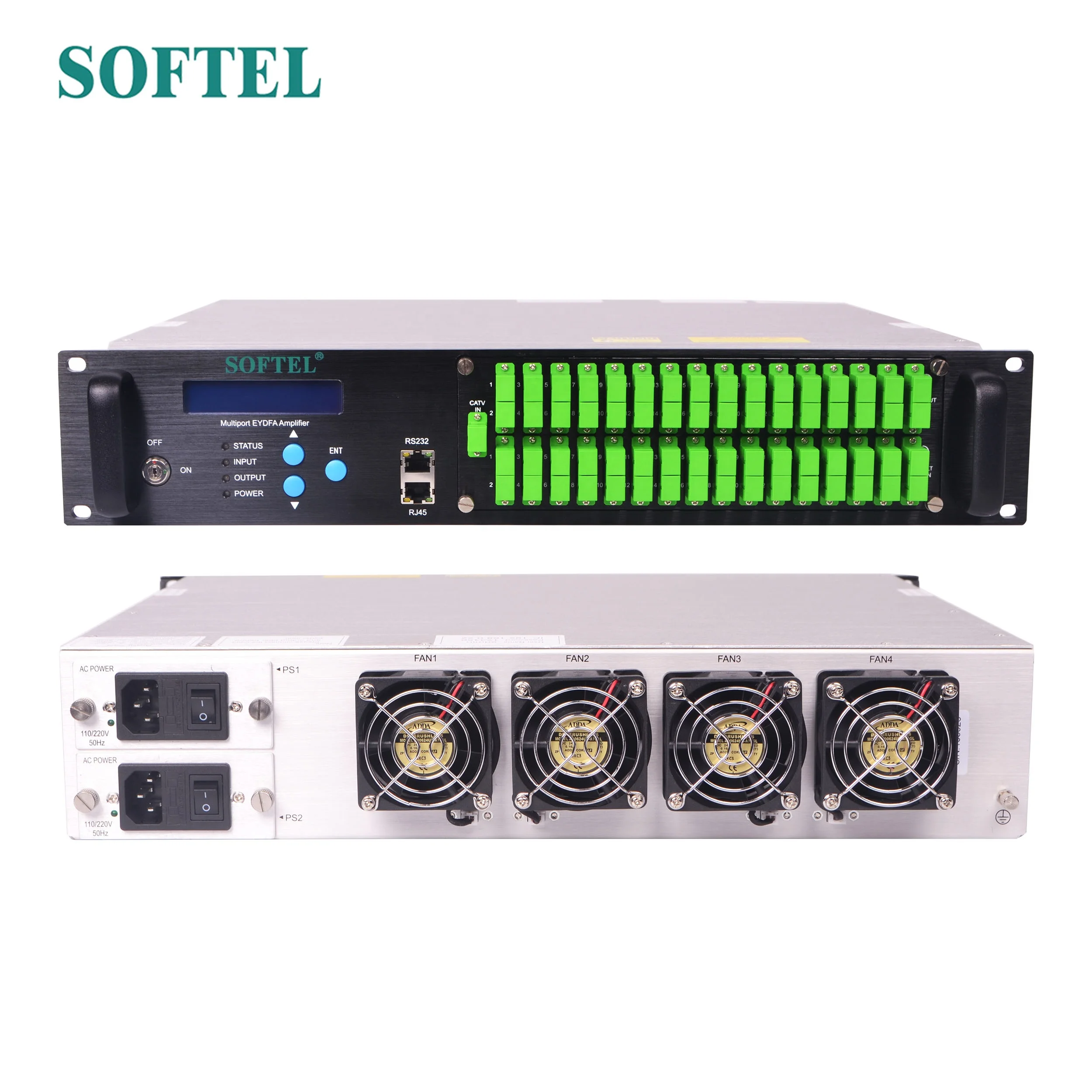 1550nm 2*CATV Inputs 32 Ports CATV EDFA 23dbm Amplifier