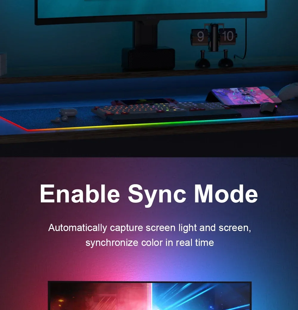 RGB Computer Monitor Sync LED Backlight - Gaming Decor
