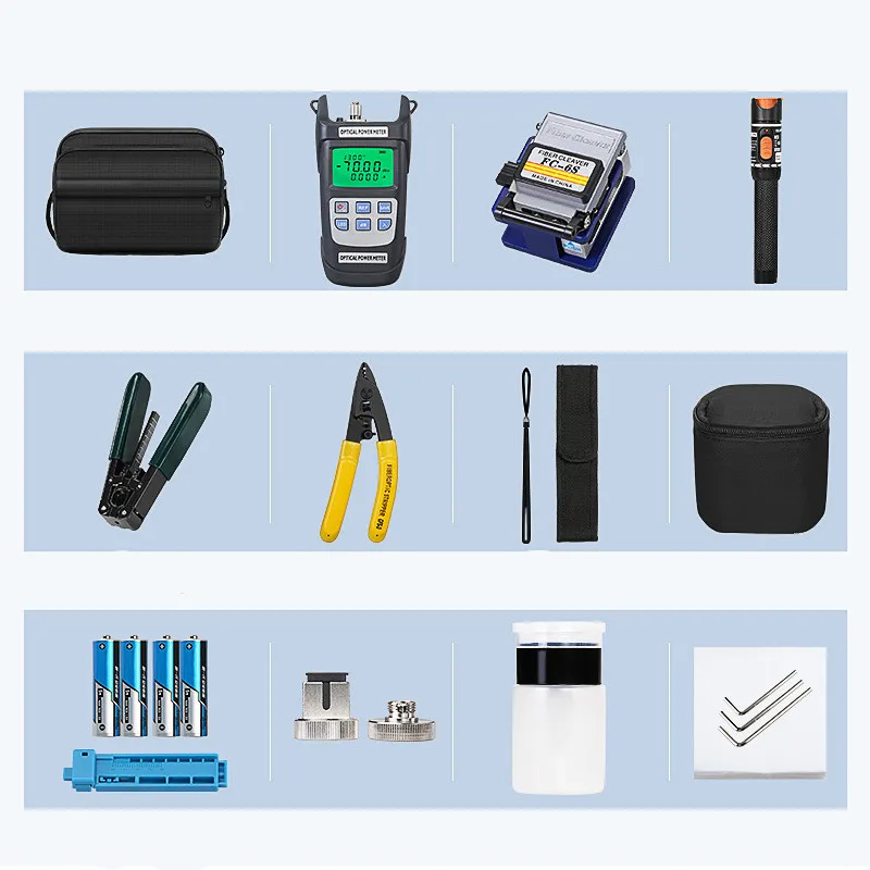 12pcs FTTH Fiber Optic Tool Kit - Efficient Network Solutions