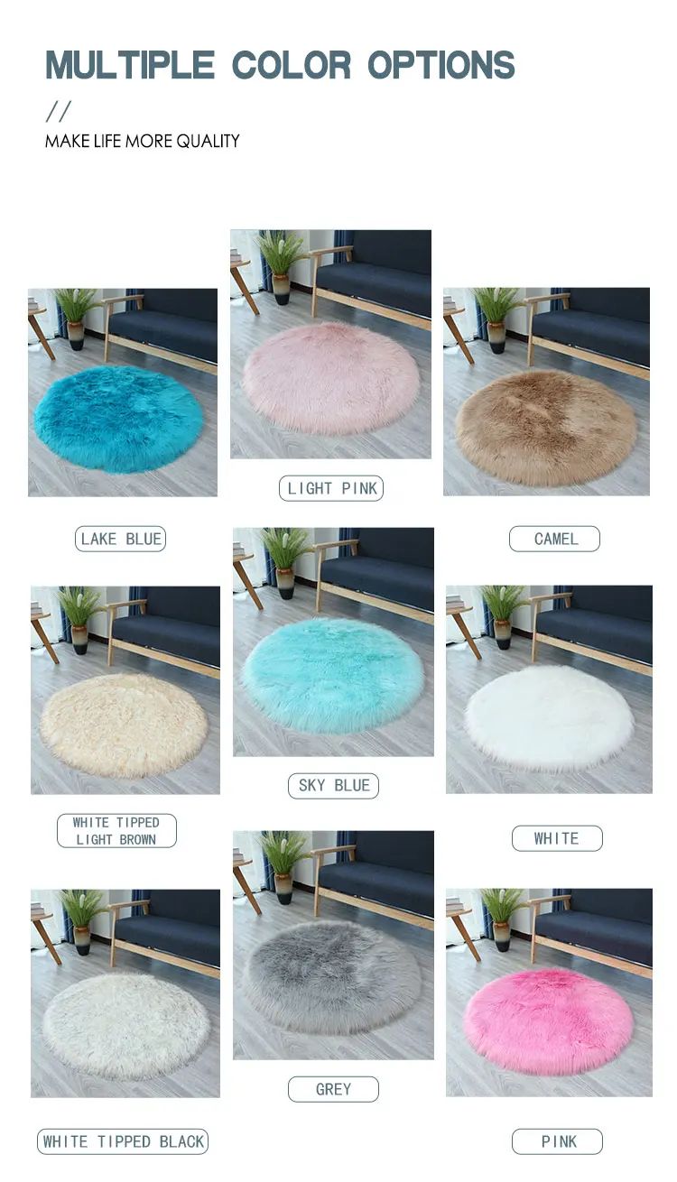 Heart Shape White Area Rugs & Plush Faux Fur Carpets