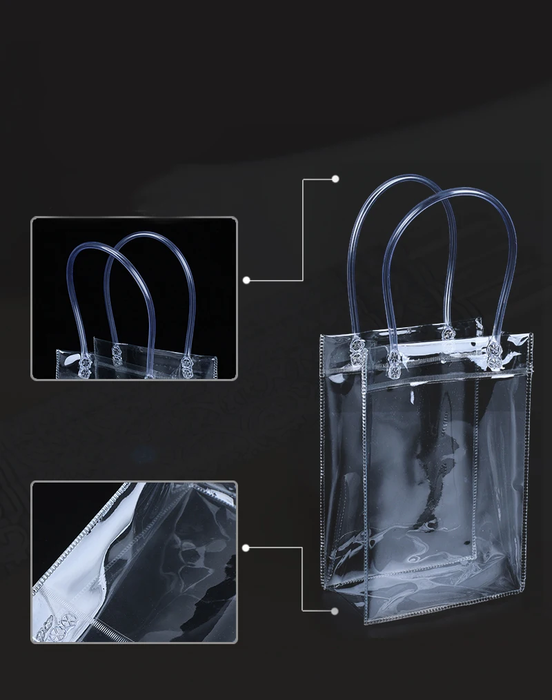 Hot Sale Custom Personalise Brand Clear PVC Bag With Handle Transparent ...