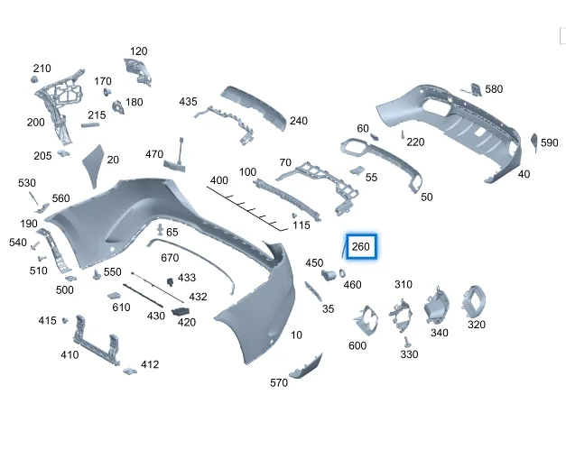 1678851703 For The Mercedes-benz W167 Gle300 Gle400 Left Rear Bar - Buy ...