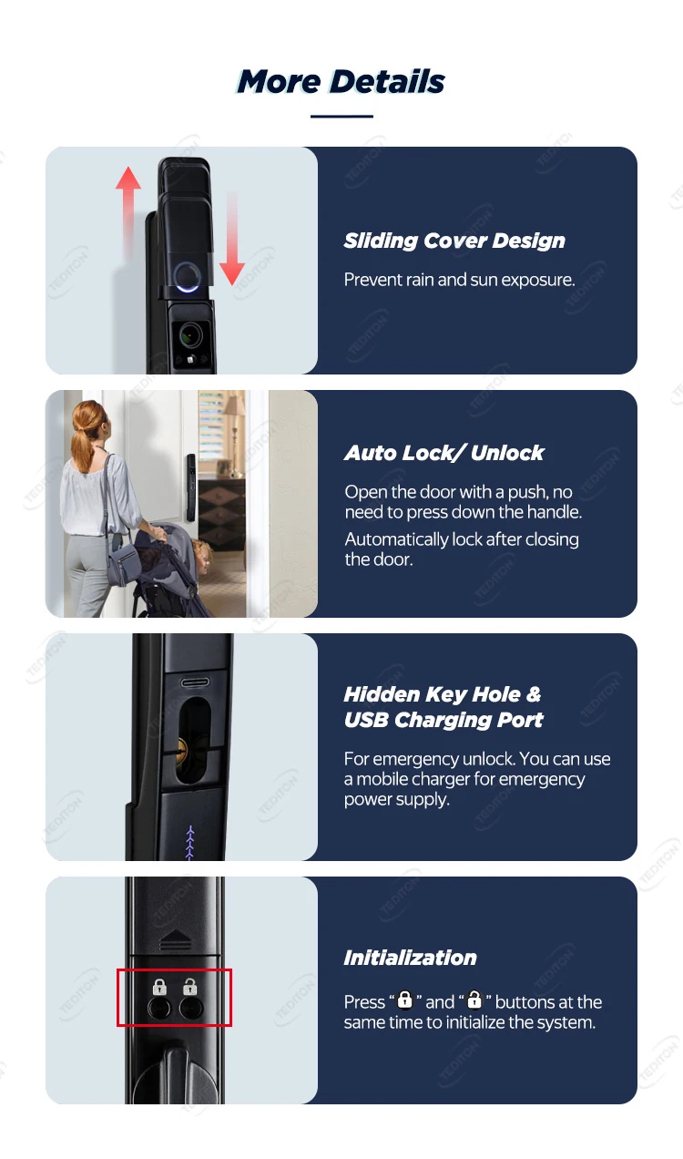 Tediton Candado Con Hhuella Digital Waterproof Electric Digital ...