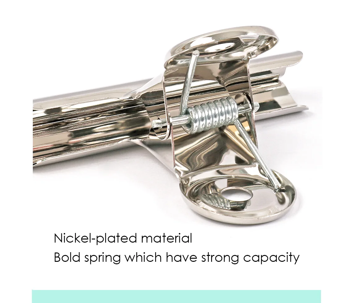 Foska Stationery Metal Spring Paper Bulldog Clips - 50mm, 63mm, 75mm