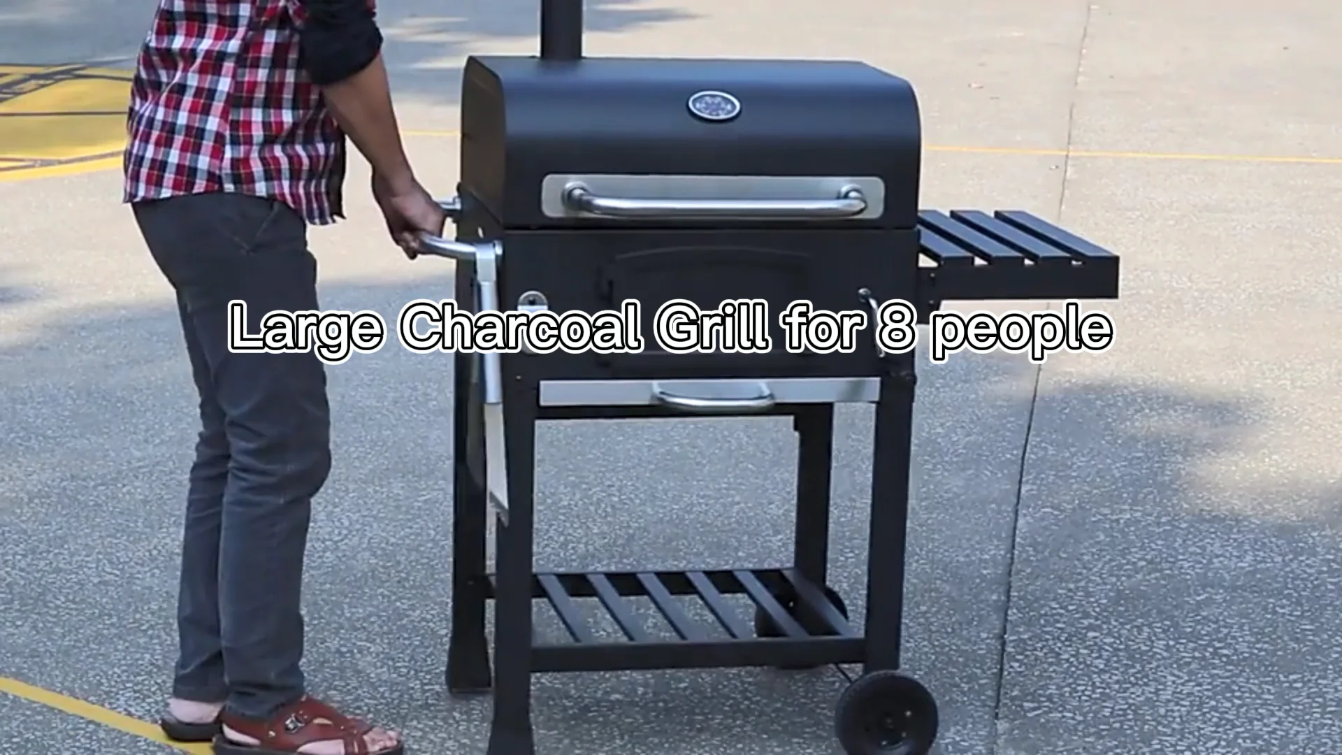 Mydays Outdoor Large Barbeque Charcoal Grill For 8 Peoples,Adjustable ...