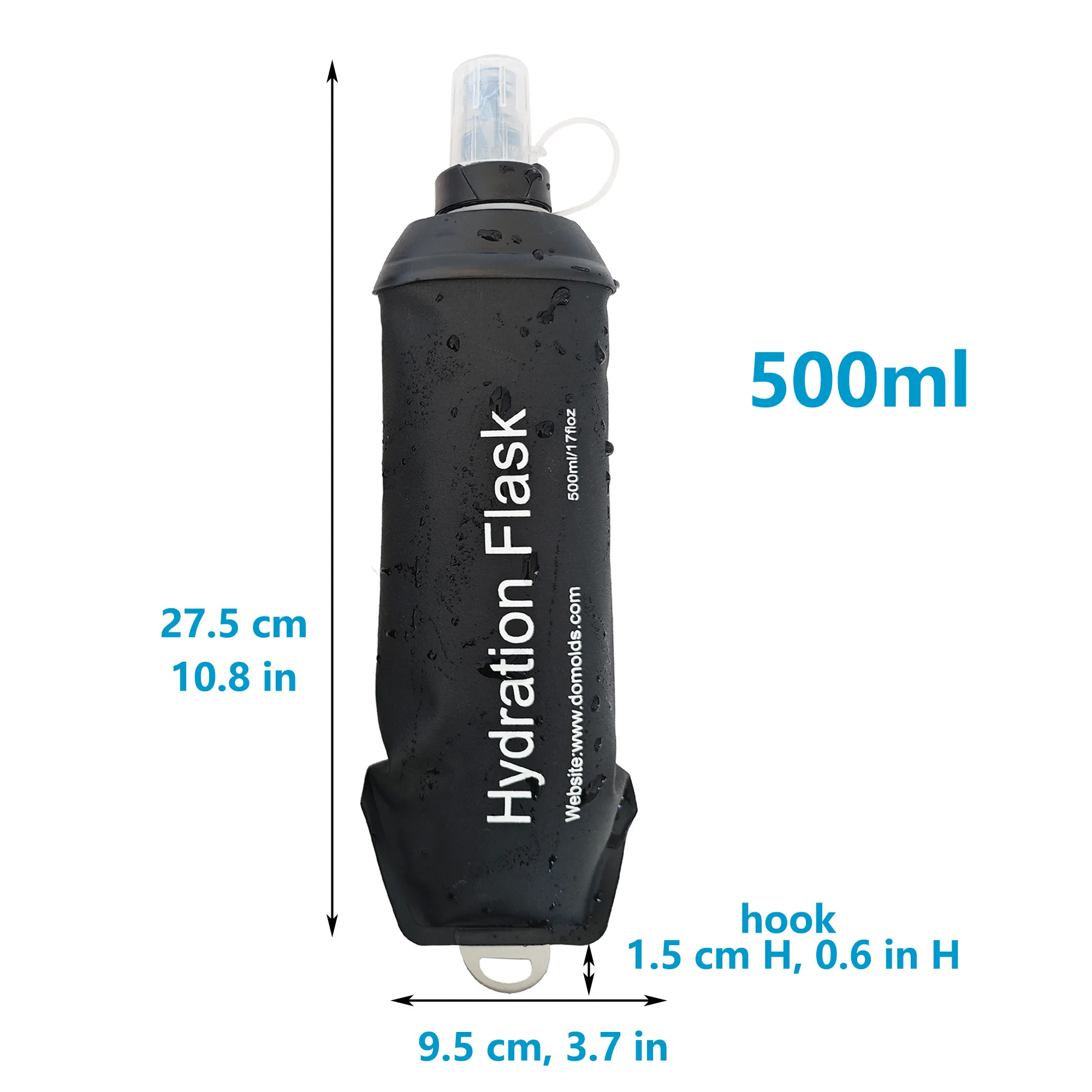 500ML Black Soft TPU Flask Running Water Bottle New Water Flask ...