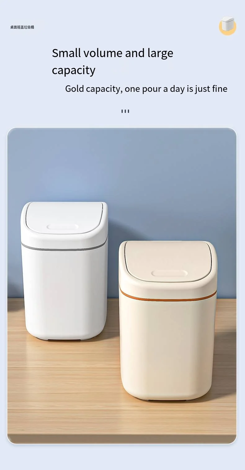 Office Kitchen Round Small Garbage Bin Cute Carton Open Trash Can - Buy ...